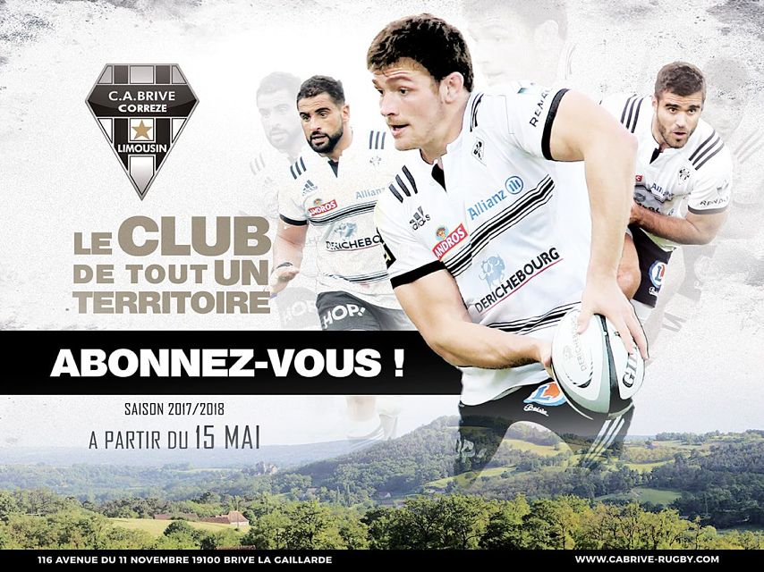Le CA Brive lance sa campagne d'abonnements 2017-2018 - AllezBriveRugby
