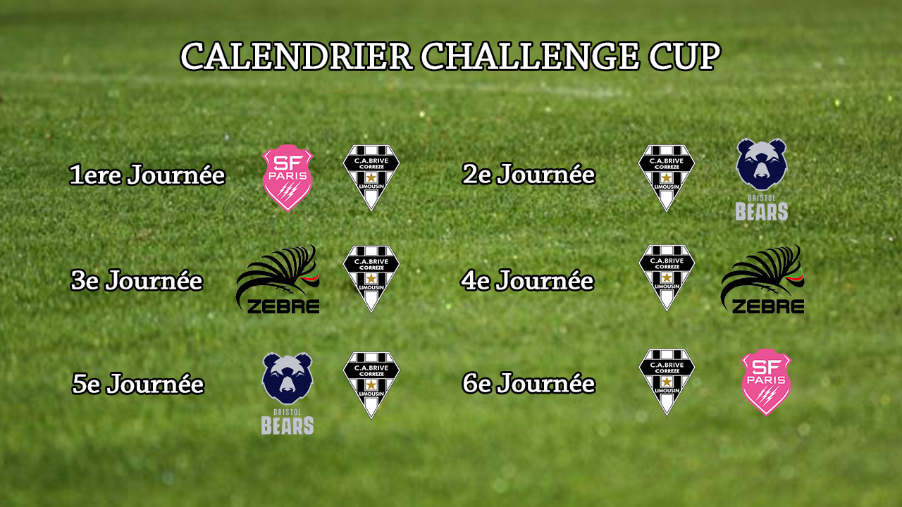 Le calendrier de la Challenge Cup pour la saison 2019/2020 est sorti - AllezBriveRugby