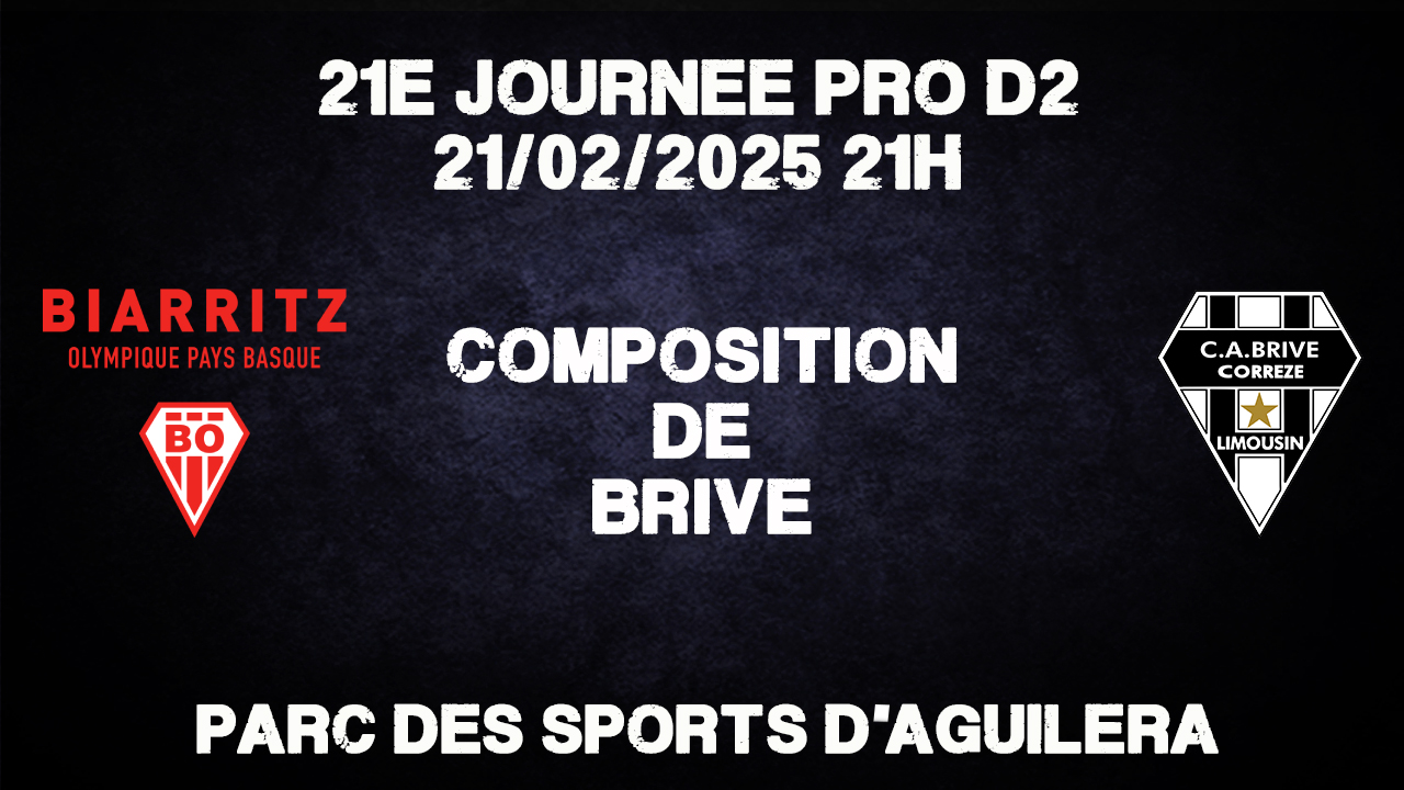 Pro D2 Biarritz - Brive : Composition du CABCL - AllezBriveRugby