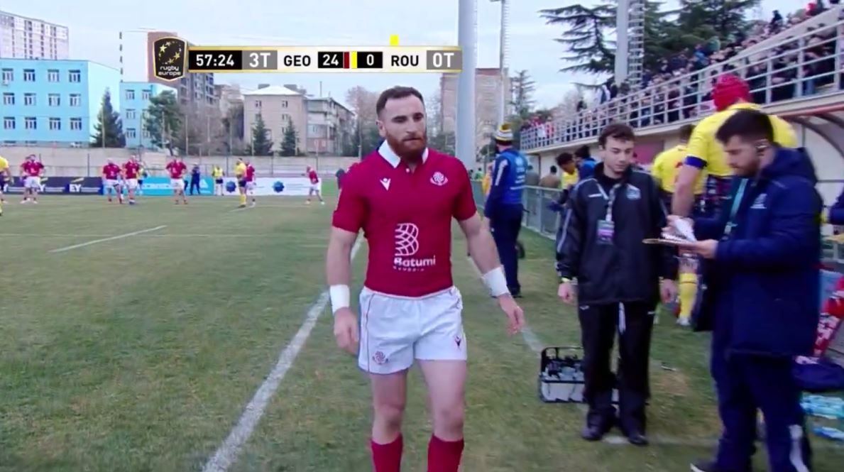 Vasil Lobzhanidze titulaire avec la Géorgie face au Portugal dans le Rugby Europe Championship ...